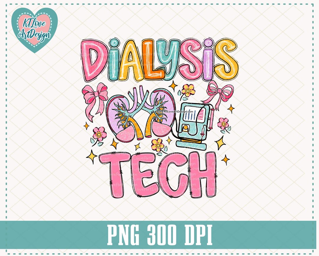 Dialysis Tech Spring Pastel Doodle Png, Dialysis Nurse Png, Spring ...
