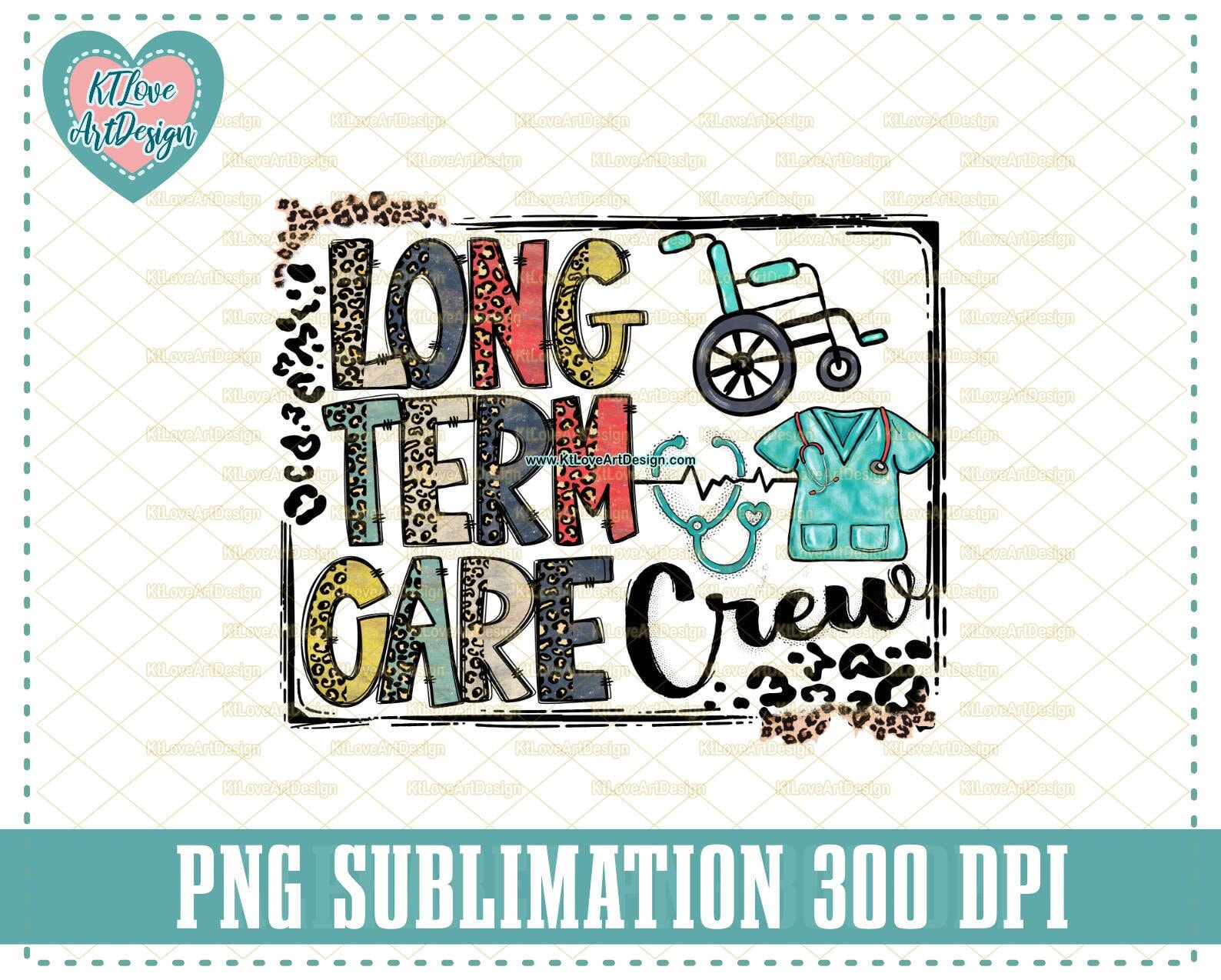 Long Term Care Png, LTC Crew, Vintage Clinic, Nurse Png, Leopard ...