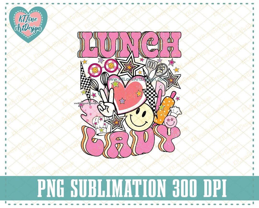 Lunch Lady Retro Groovy Png, Lunch Lady Png, Retro Dietary, Groovy ...