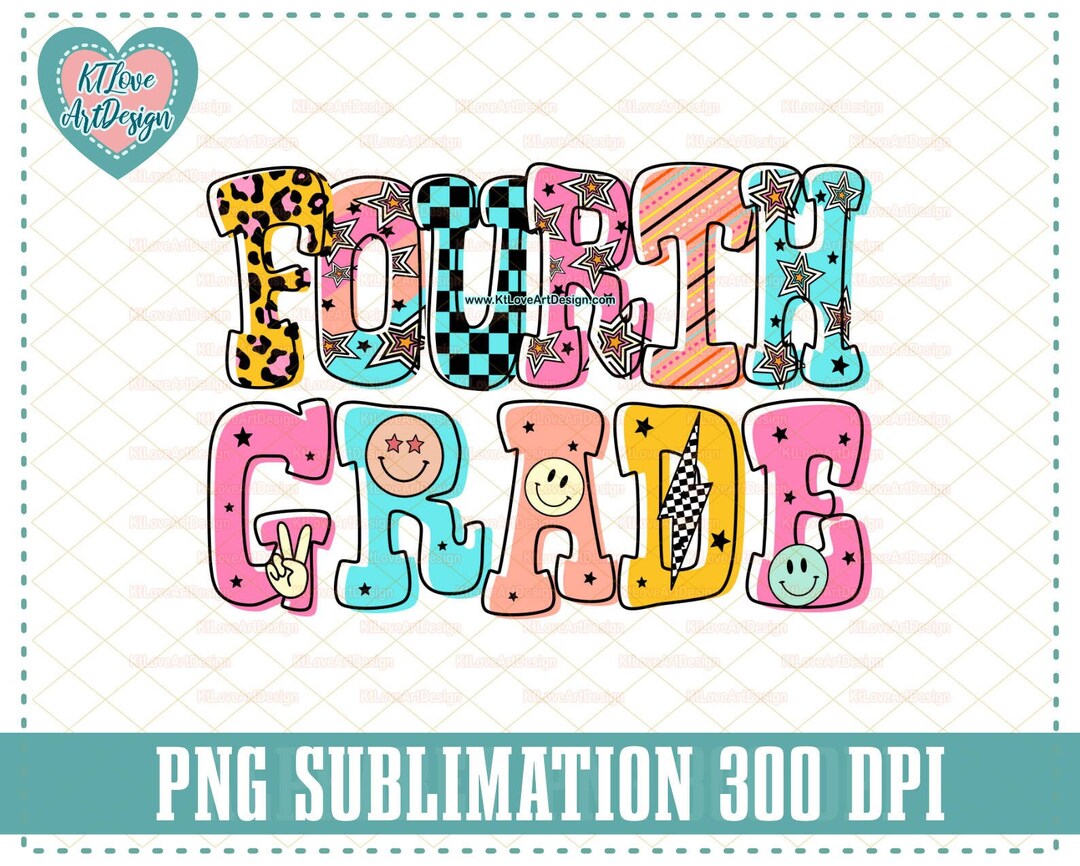 Back to School, Fourth Grade Letter Doodle Png, Fourth Grade PNG, First ...