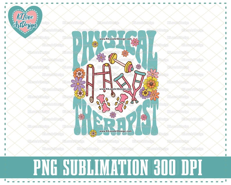 Physical Therapist Png, PT Nurse Png, Flower Therapist Png, Retro Nurse ...