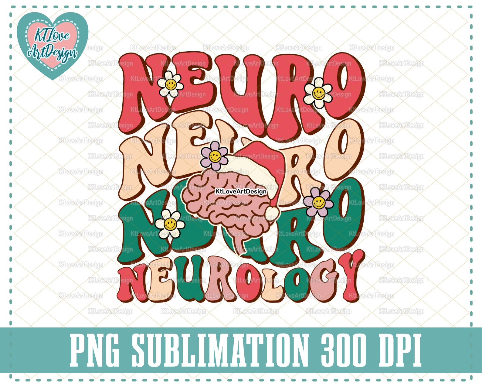 Neuro Christmas Png Retro Neurology Png Groovy Christmas - Etsy