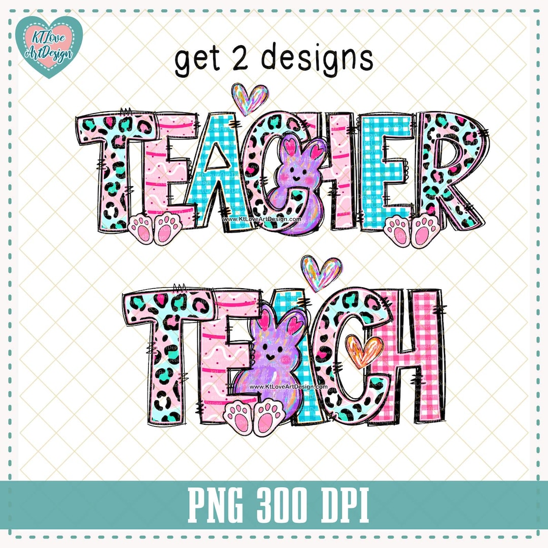 Easter Bunny Teacher Png, Teach Bunny Png, School Leopard, Retro Bunny ...