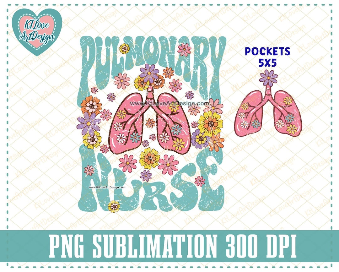 Retro Flower Pulmonary Nurse Png, Spring Pulmonary Png, Spring Nurse ...
