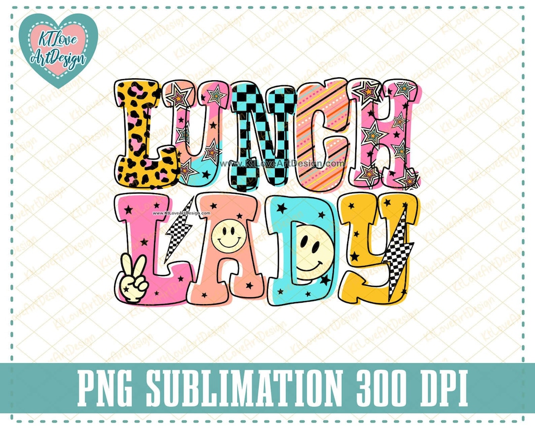 Retro Groovy Lunch Lady PNG: Summer Doodle (digital Download) - Etsy