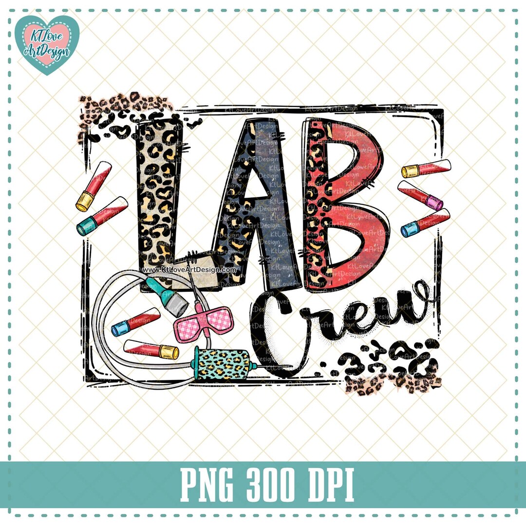 Lab Crew Png, Phlebotomist Png, Laboratory Png, Vintage Leopard ...