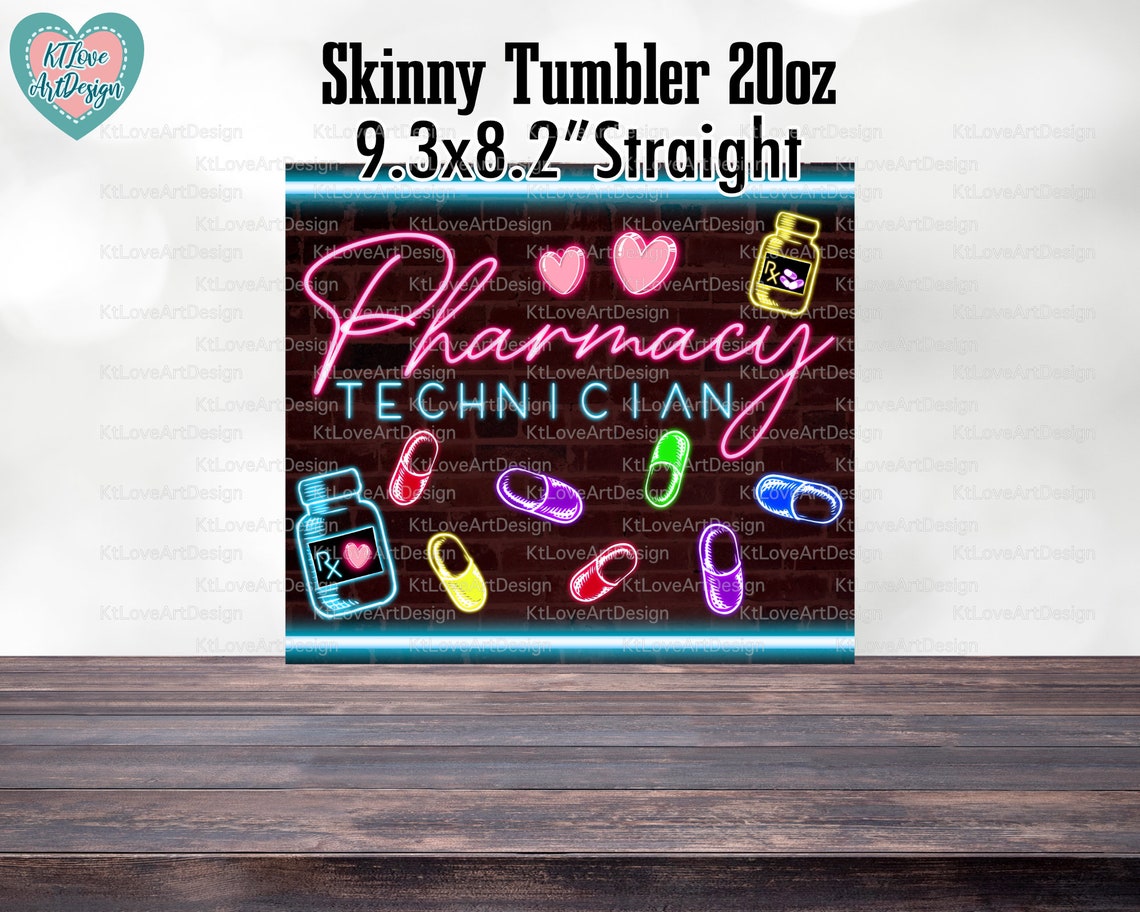 Pharmacy Tech 20oz Skinny Pharmacy Neon Straight Tumbler - Etsy