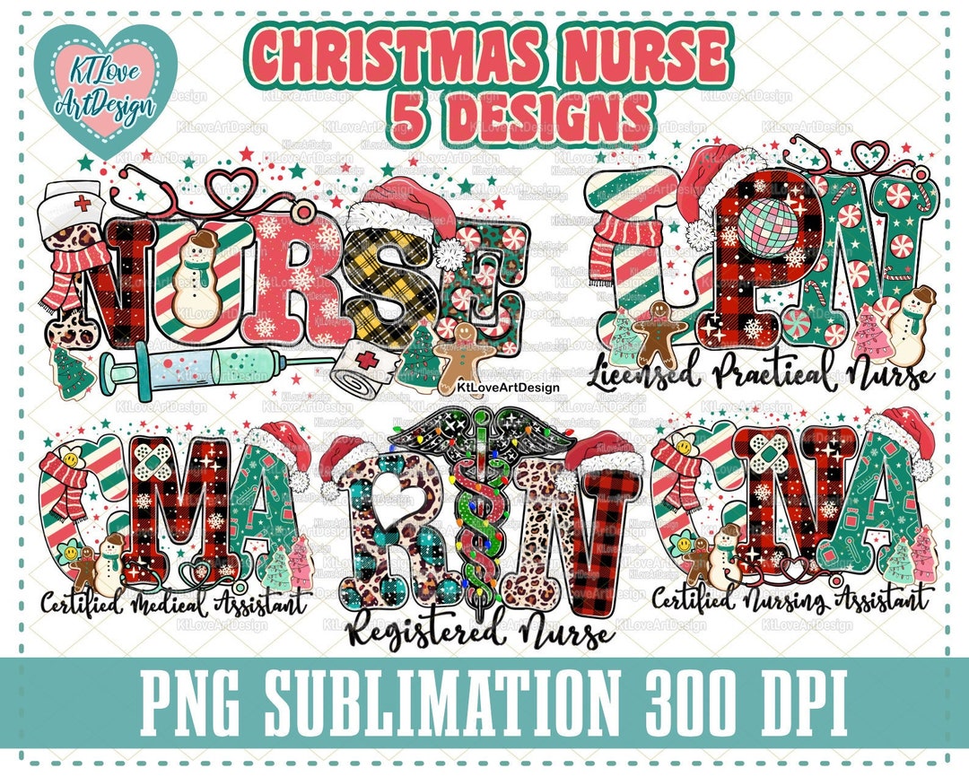 Christmas Nurse Bundle Png, Nurse Christmas, Merry Nurse, Christmas Png ...