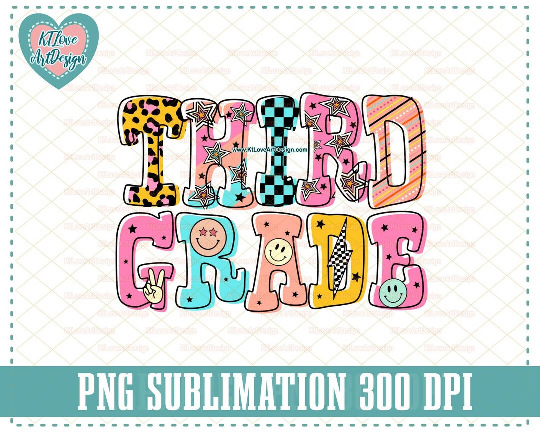 Back to School, Third Grade Letter Doodle Png, Third Grade PNG, First ...