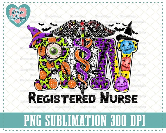 Spooky RN Png Spooky Nurse Png Halloween Nurse Registered - Etsy