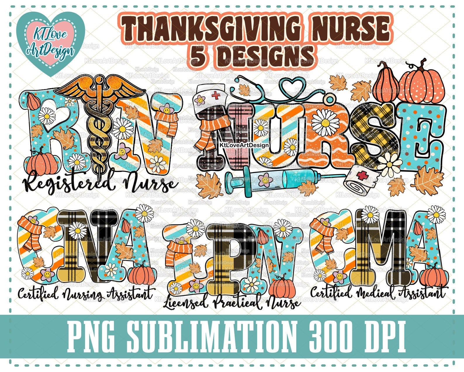 Thanksgiving Nurse Bundle Pngrn Cna Cma Lpn Fall Nurse - Etsy