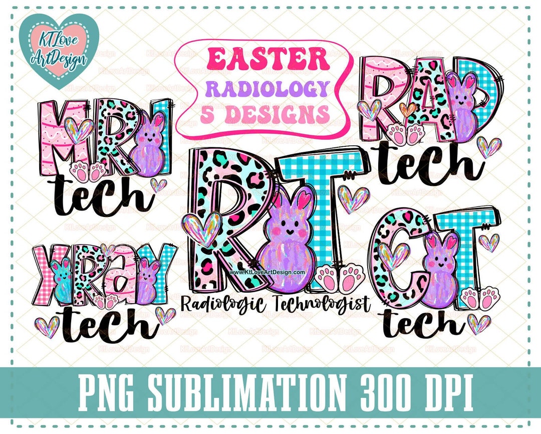 Easter Bunny Radiology Bundle 5 Designs Png, Happy Easter Radiology, CT ...