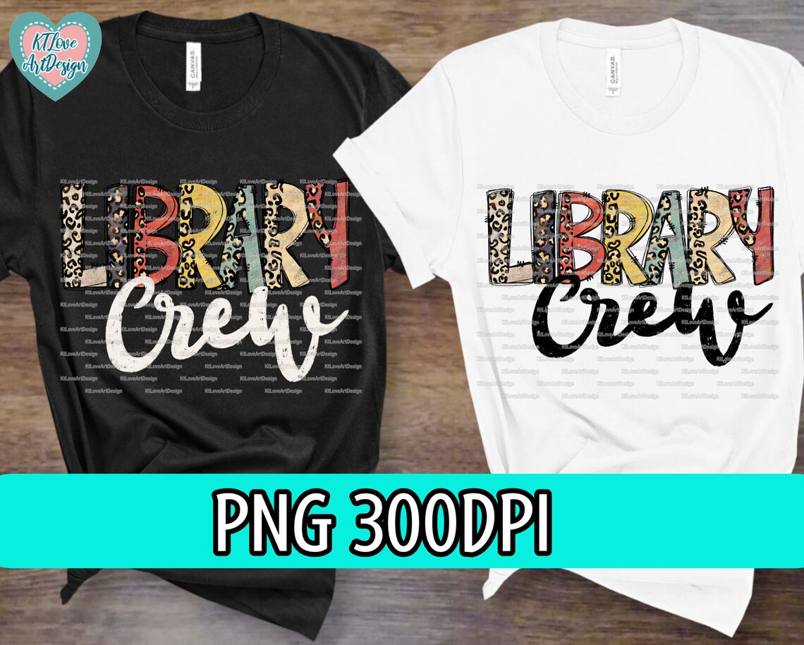 Library Crew Library Squad Png School Librarian Vintage - Etsy