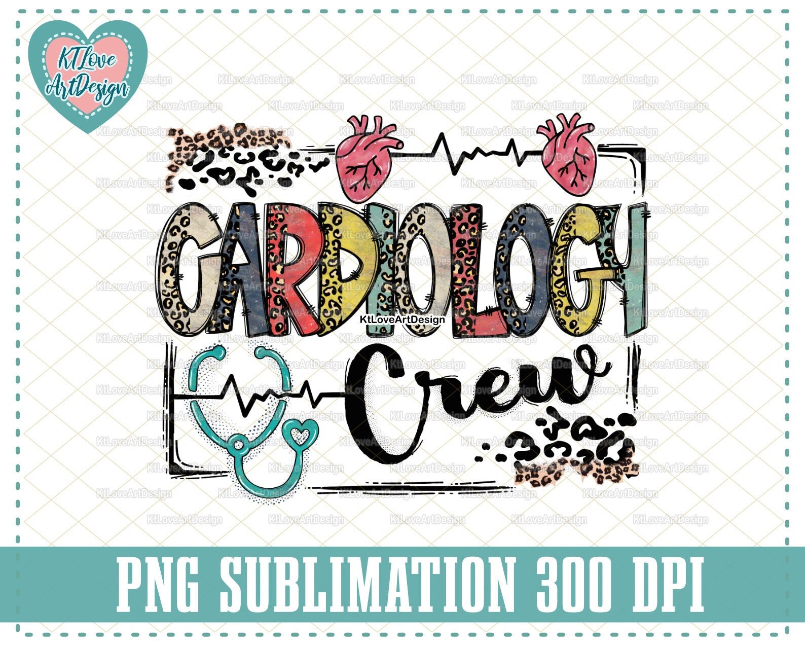 Cardiology Png Anatomical Heart Vintage Nurse Png Leopard - Etsy