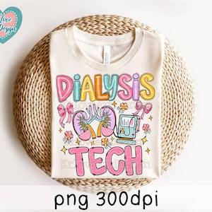 Dialysis Tech Spring Pastel Doodle Png, Dialysis Nurse Png, Spring ...