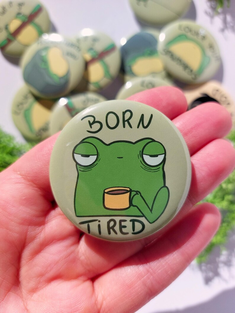 Frogcore Meme Pins – Funny Frog & Cat Button Badges 44mm | Cute ...