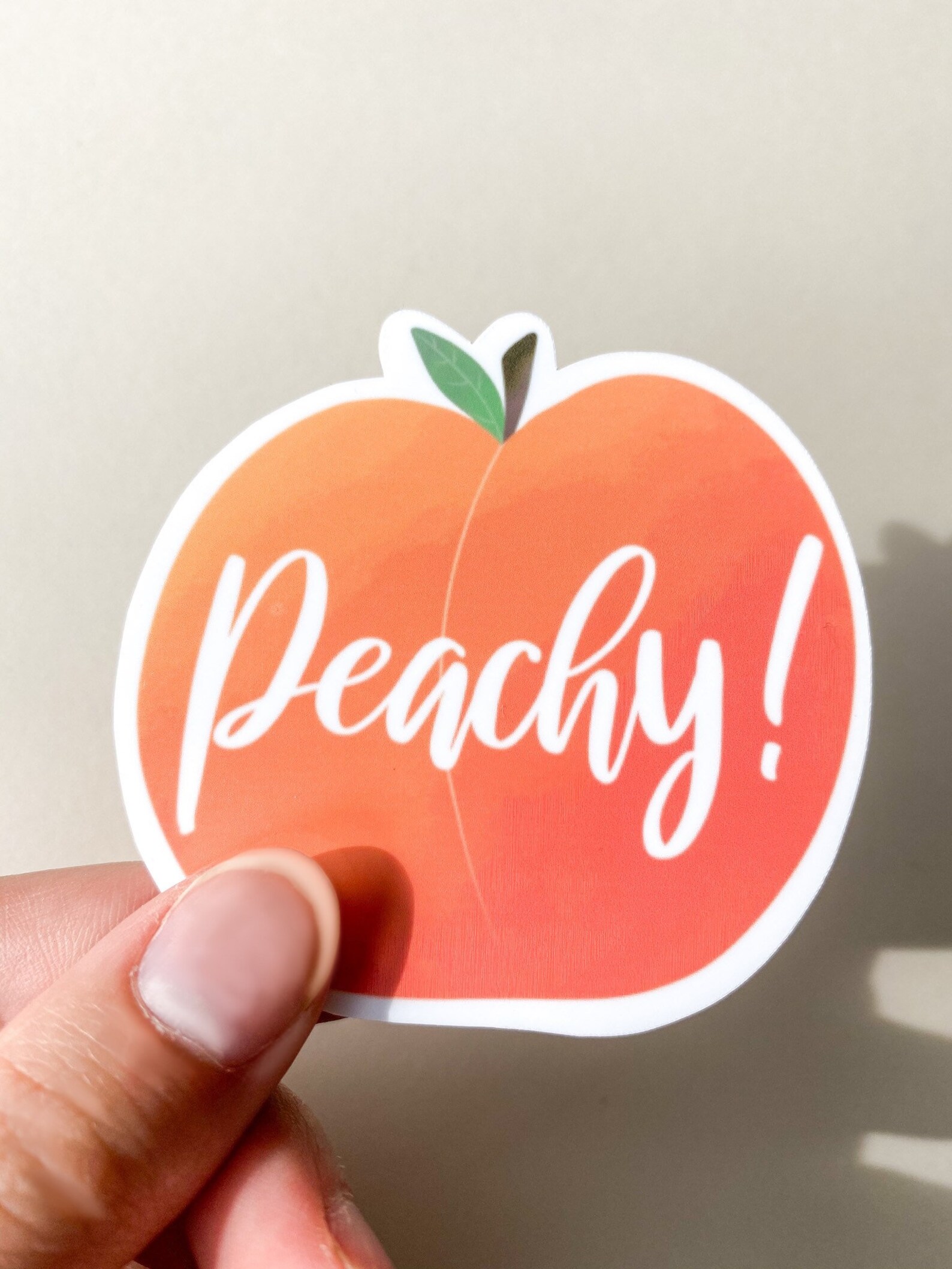 Peachy Peach Sticker // Waterproof Weatherproof Handmade Die Cut Vinyl ...