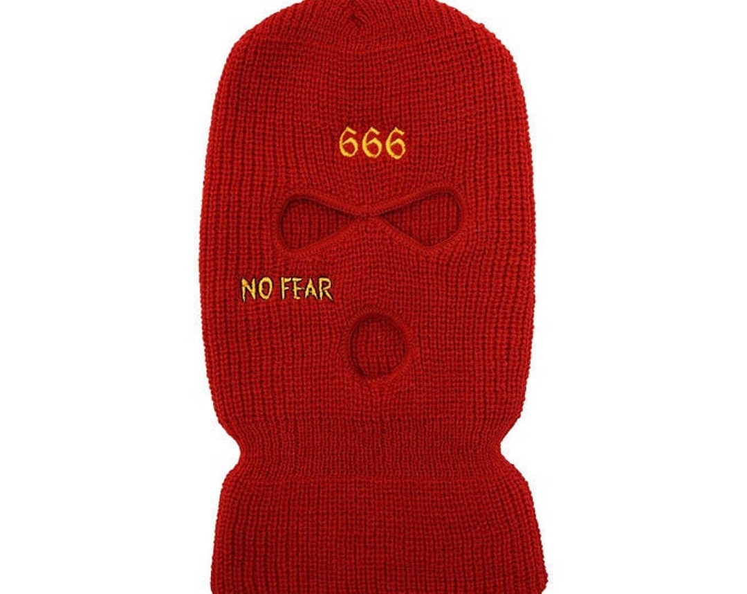 Ski Mask - Three Hole Balaclava -embroidered - Yellow Mask - Sad Face ...