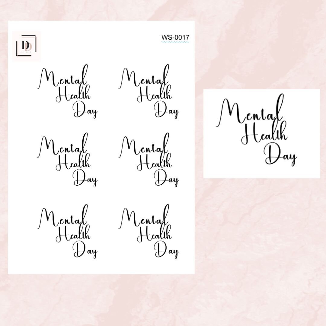 Mental Health Day Mini Scrip Planner Script Stickers Foiled Script ...