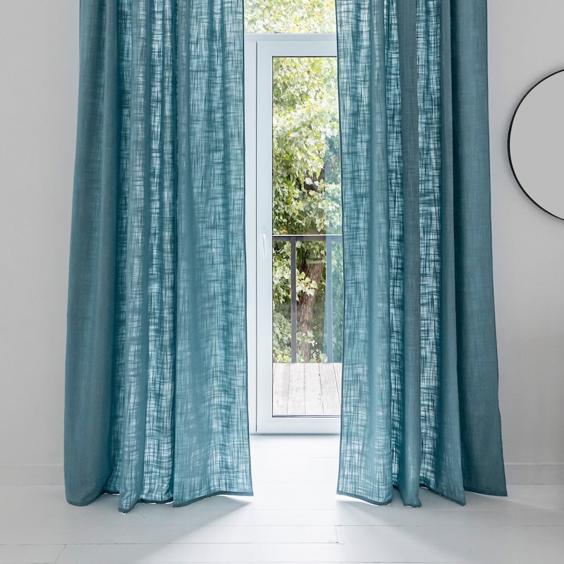 Turquoise Curtains - Etsy UK