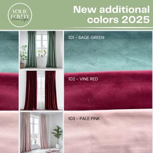 Dark Red Velvet Curtains for Living Room / Custom Curtains Bedroom ...