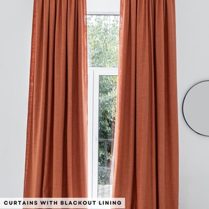 2 Panel Rust Red Burlap Curtains Living Room Farmhouse / Custom ...