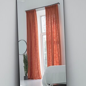 2 Panel Rust Red Burlap Curtains Living Room Farmhouse / Custom ...