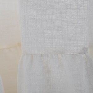 2 Panel Cute Linen Curtains With Ruffle / Unique Tie Top Ruffled ...