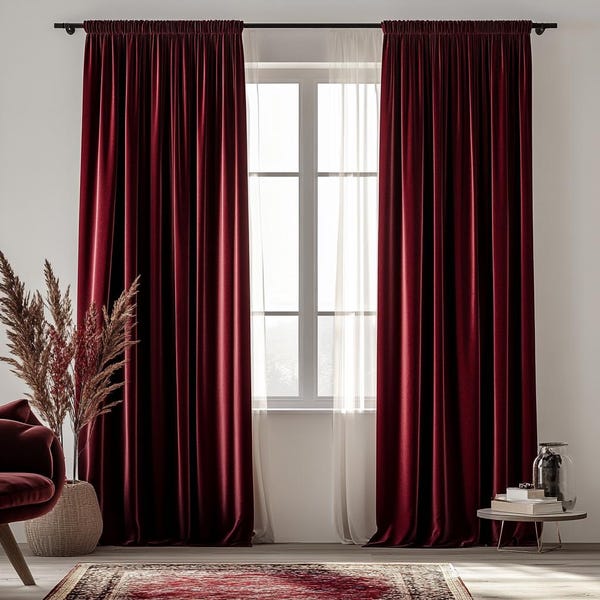 Red Curtains - Etsy Australia