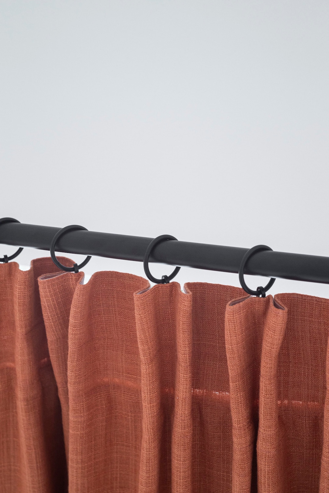 2 Panel Rust Red Burlap Curtains Living Room Farmhouse / Custom ...