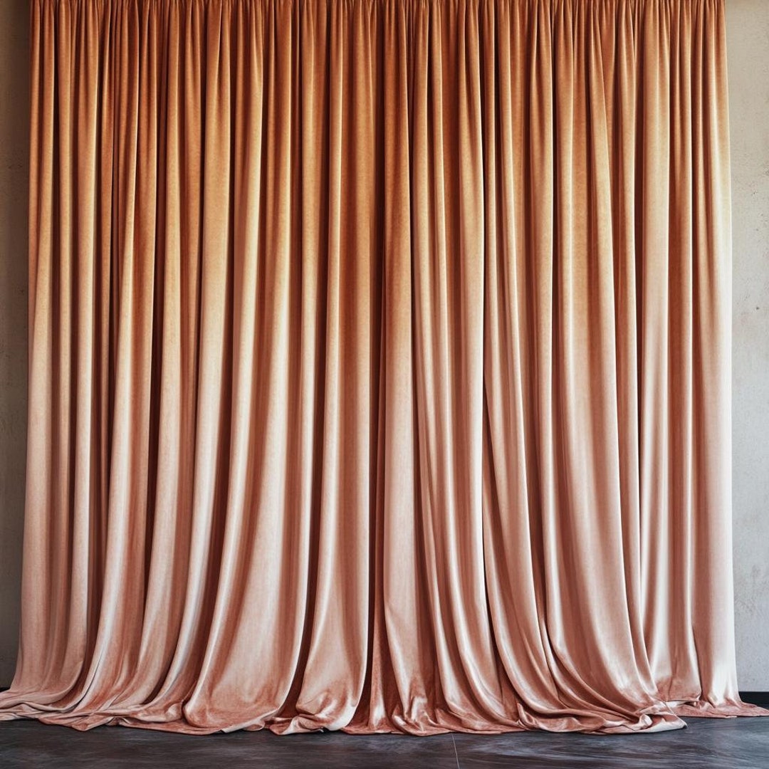 Rose Gold Velvet Curtains Living Room / Salmon Blush Custom Curtains ...