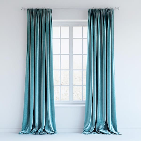 Turquoise Curtains - Etsy UK