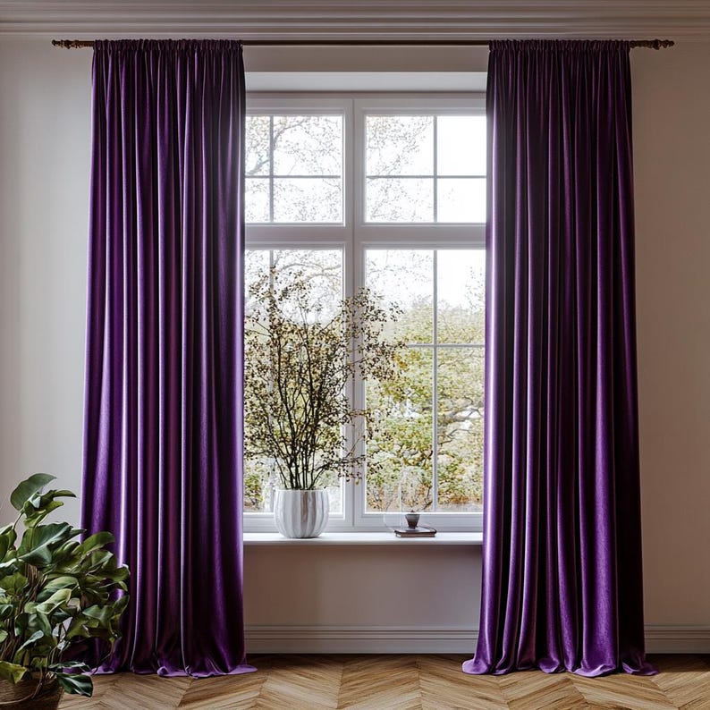 80 Colors Velvet Curtains for Living Room / Custom Warm Blackout ...