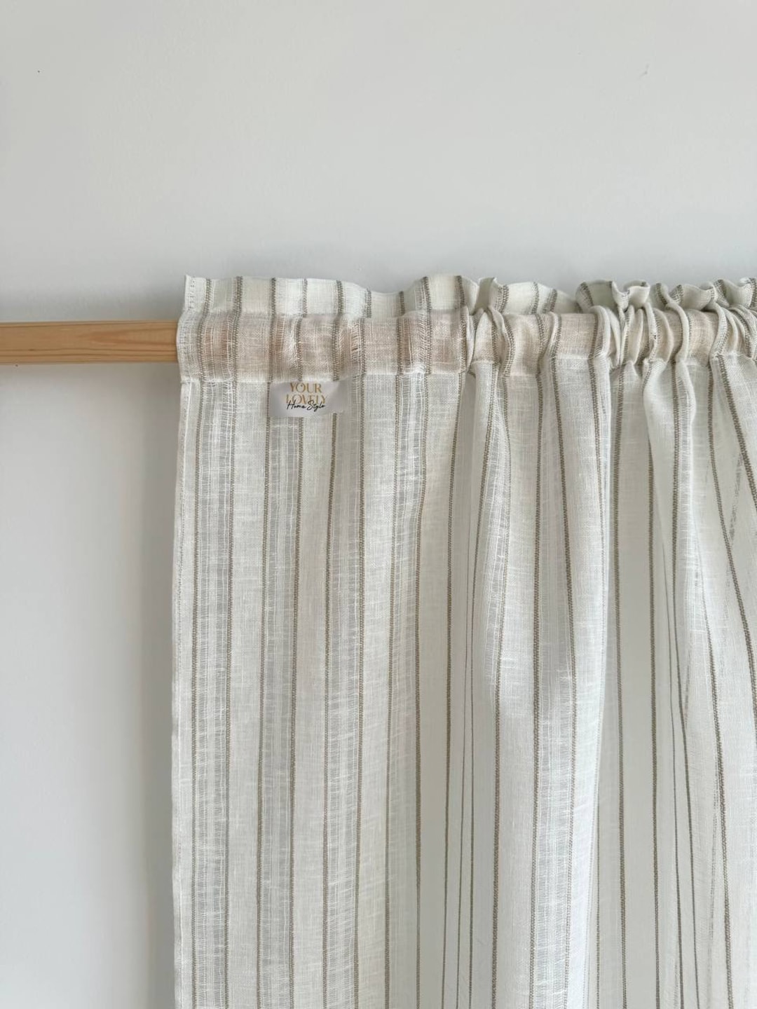 Cafe Curtains for Kitchen / Linen Short Curtains / Pleated Cafe ...
