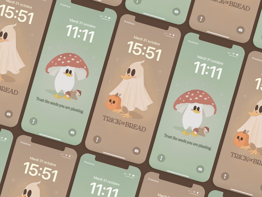 Halloween Ducks Phone Wallpaper Cottage-core Home Screens - Etsy