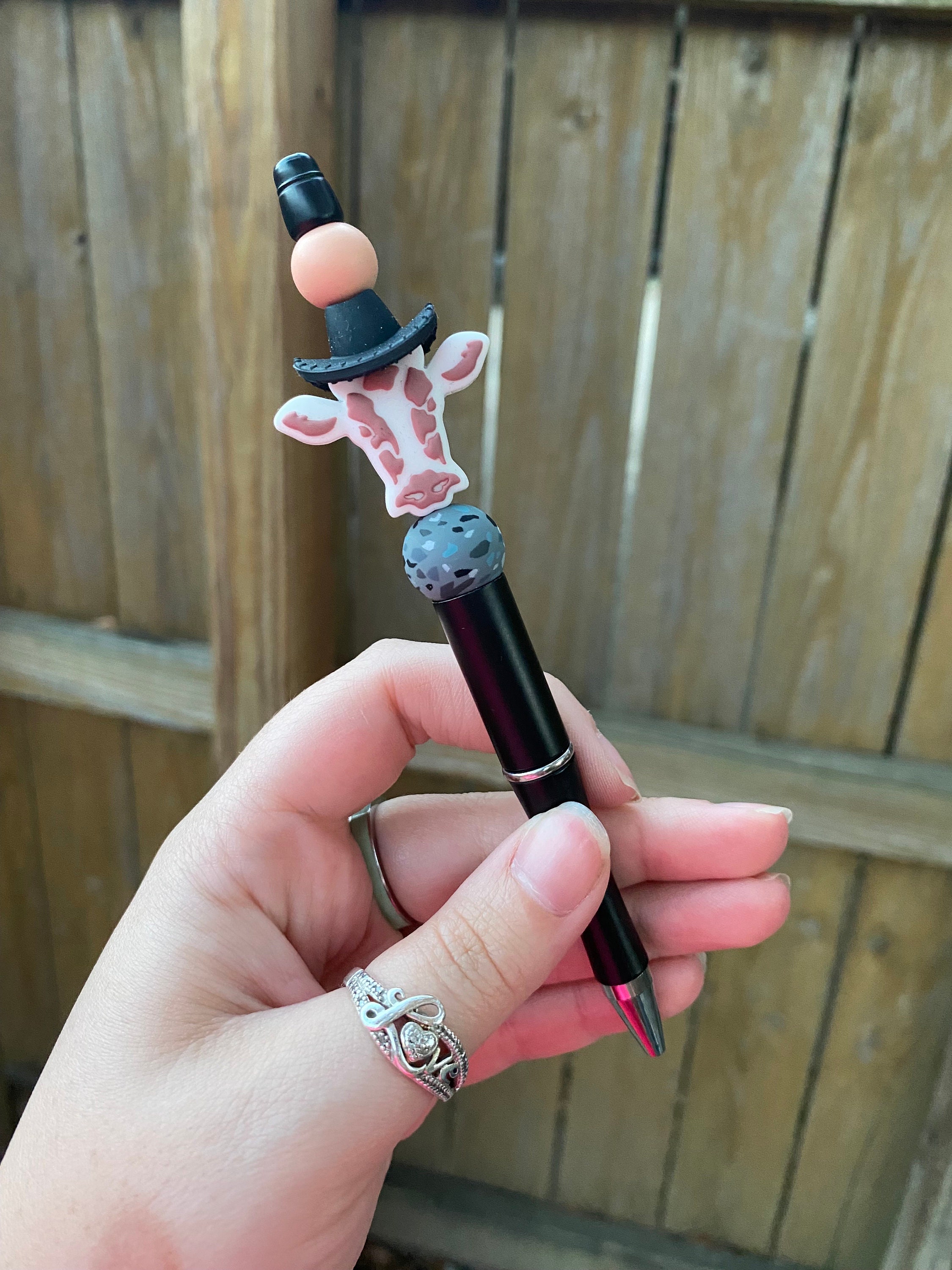 Pink Cow Head With Cowboy Hat Pen - Etsy
