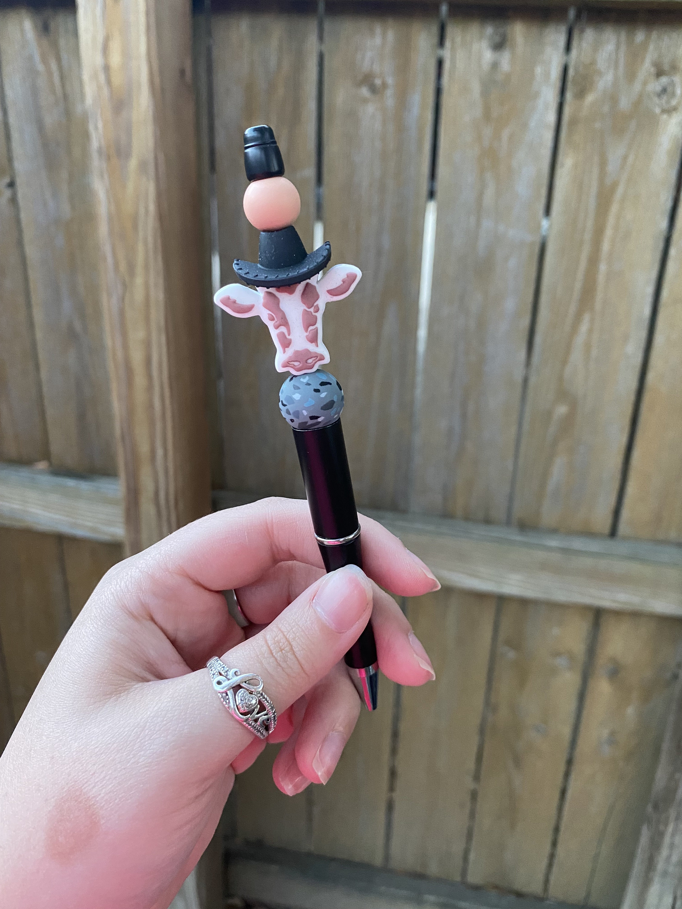 Pink Cow Head With Cowboy Hat Pen - Etsy