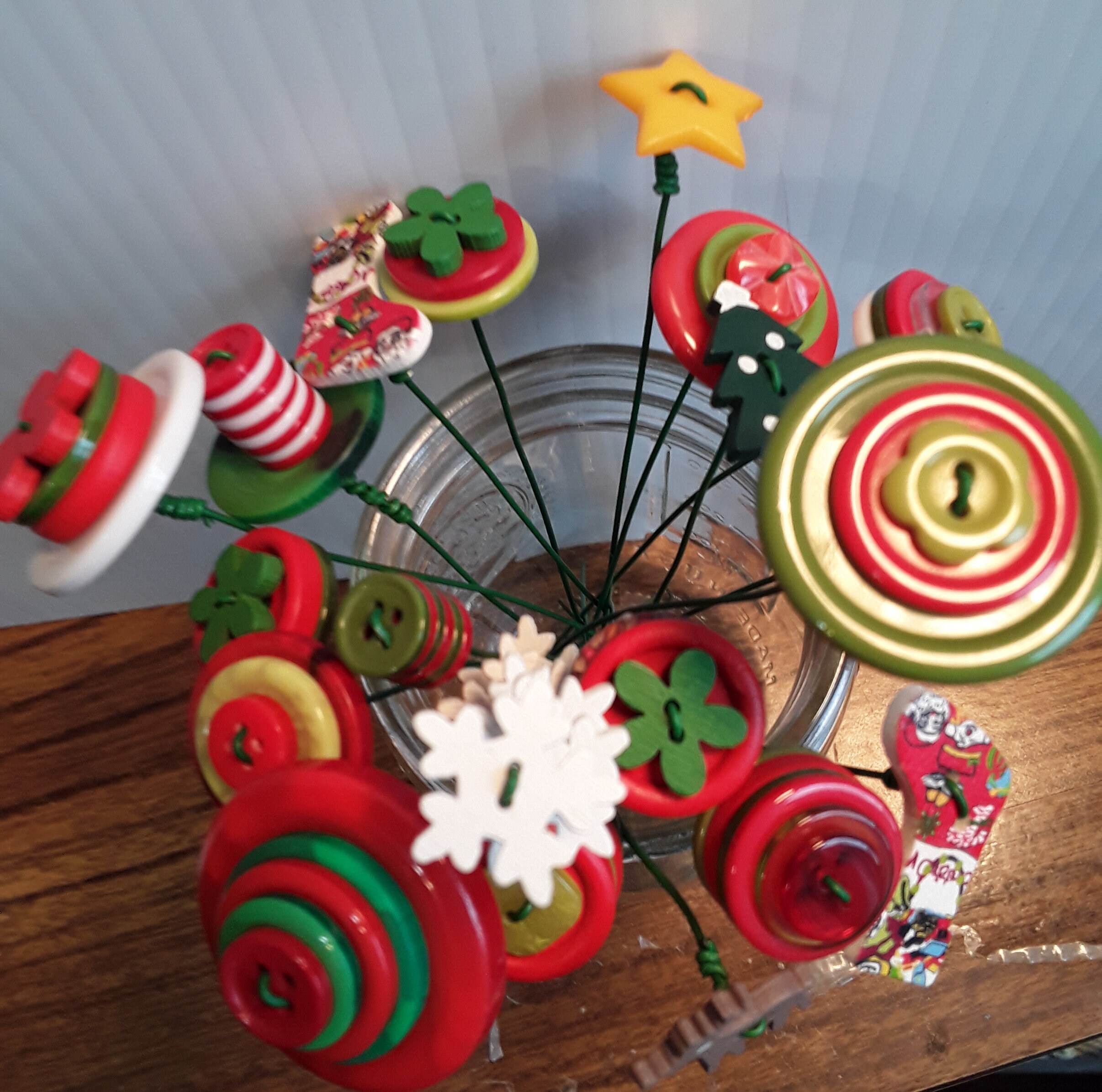WILD FLOWERS Christmas Button Bouquet, One of a Kind, Created by Button ...