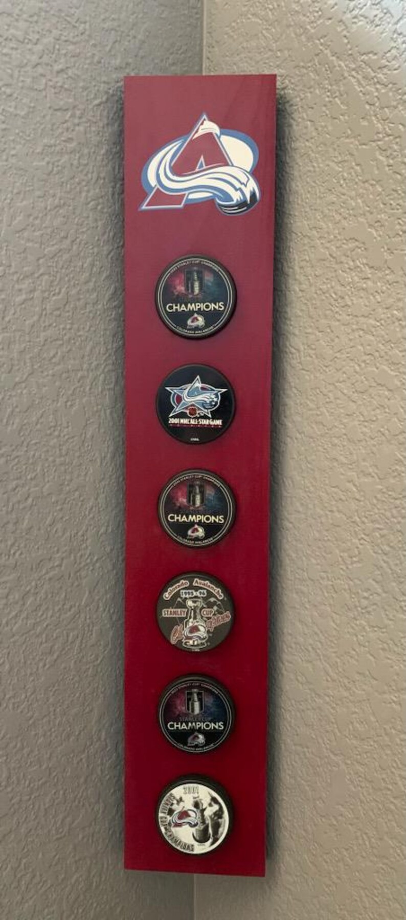 6 Hockey Puck CORNER "pick YOUR Team" Wall Hanging Display - Etsy