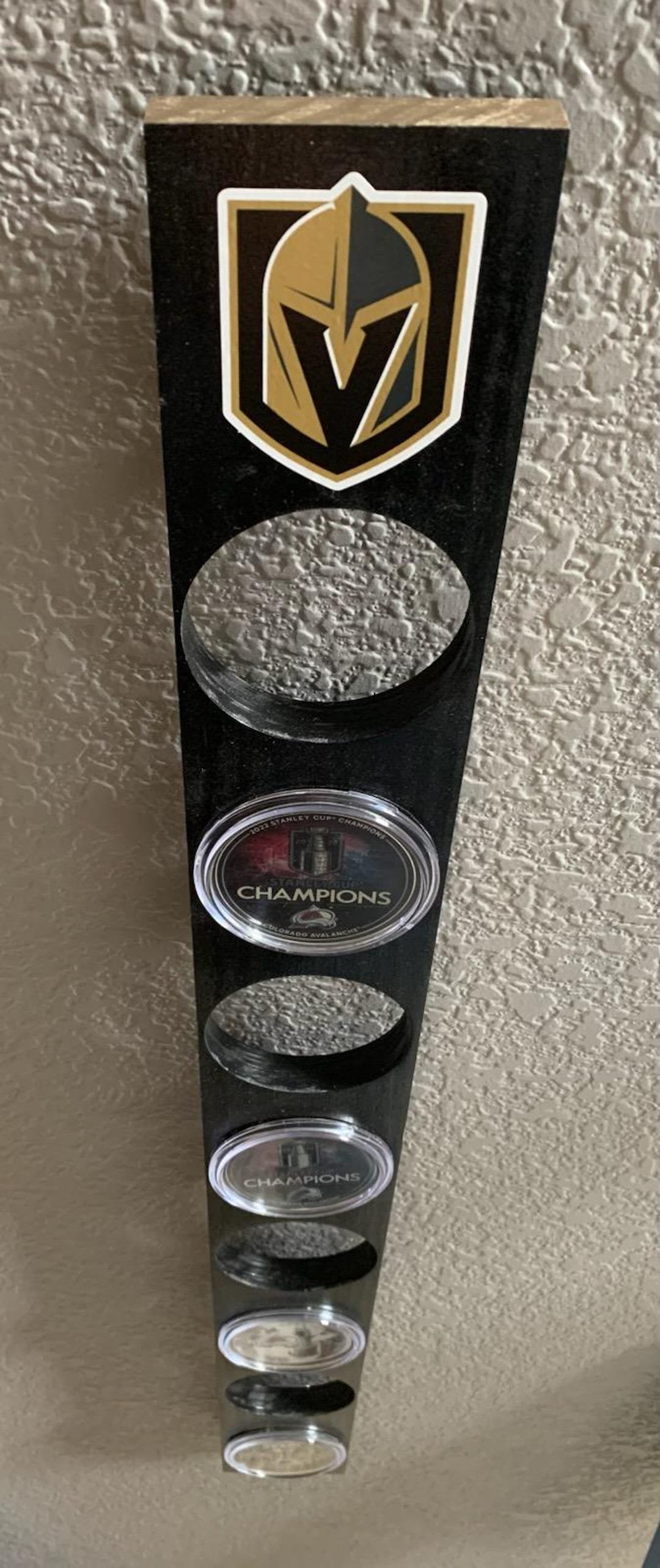 8 Hockey PUCK TUBE (pick Your Team/colors) VERTICAL Wall Hanging ...