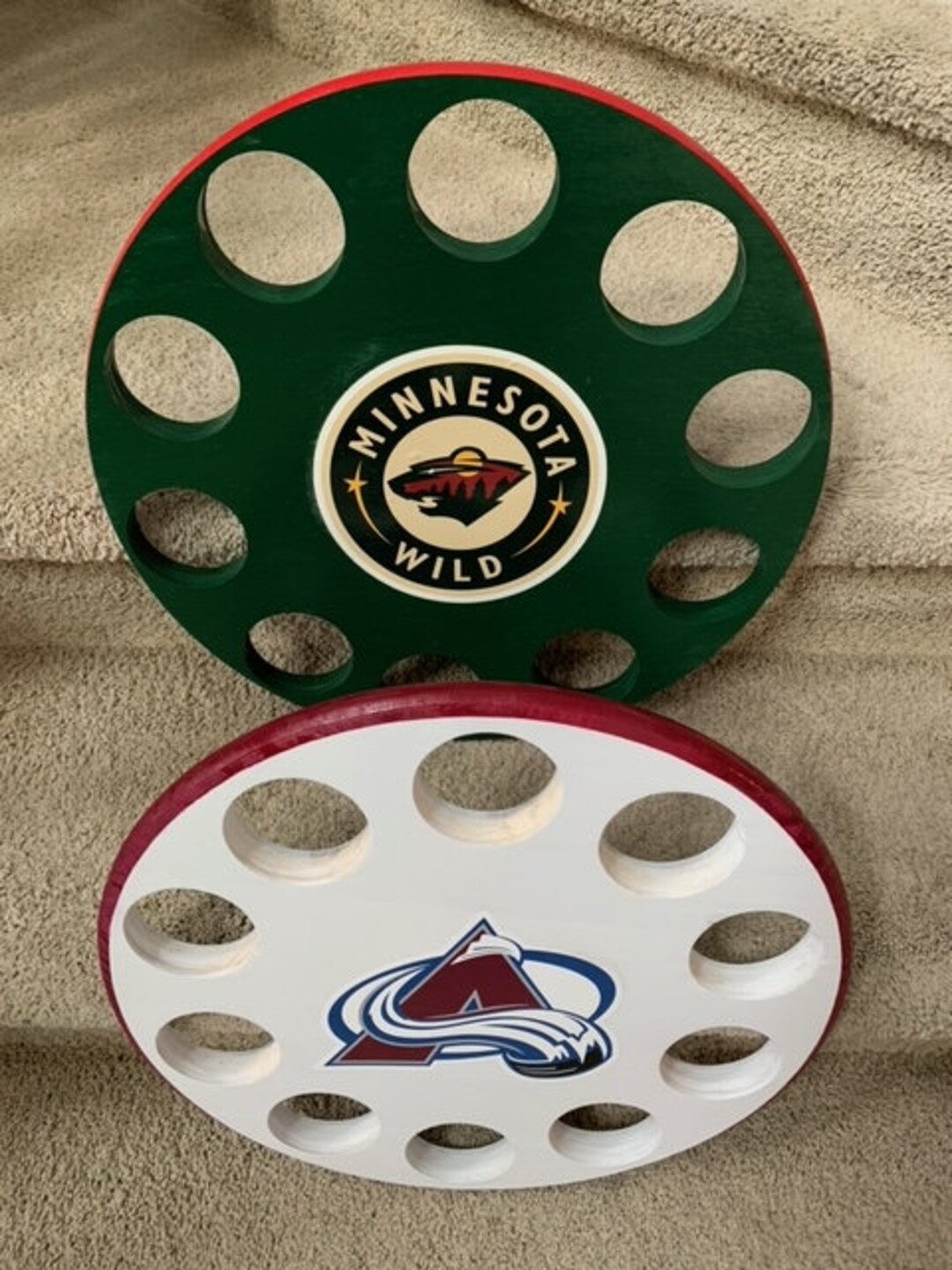 2 Pack-10 Hockey Puck (pick Your Teams) Wall Hanging Display - Etsy