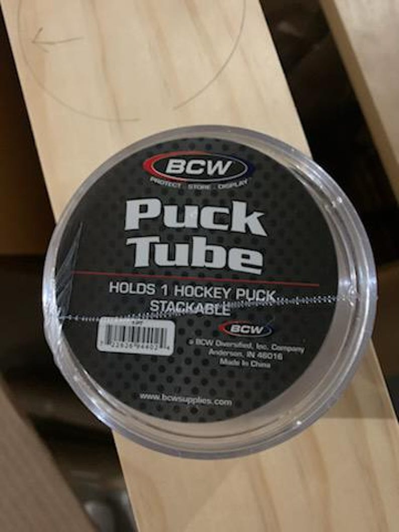 8 Hockey Puck Case (pick YOUR Team/colors) VERTICAL Wall Hanging ...