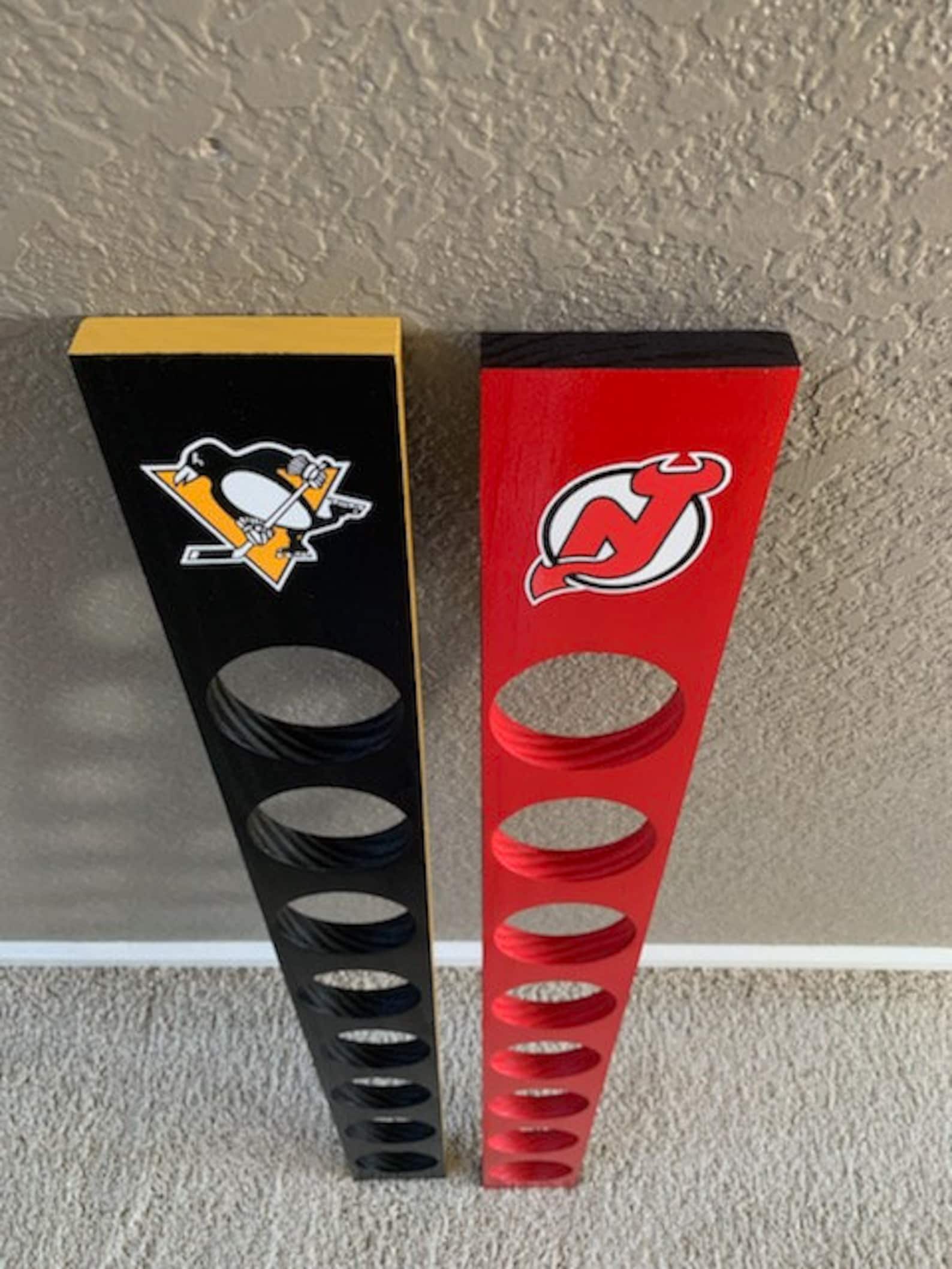8 Hockey Puck (pick YOUR Team/colors) VERTICAL Wall Hanging Display - Etsy
