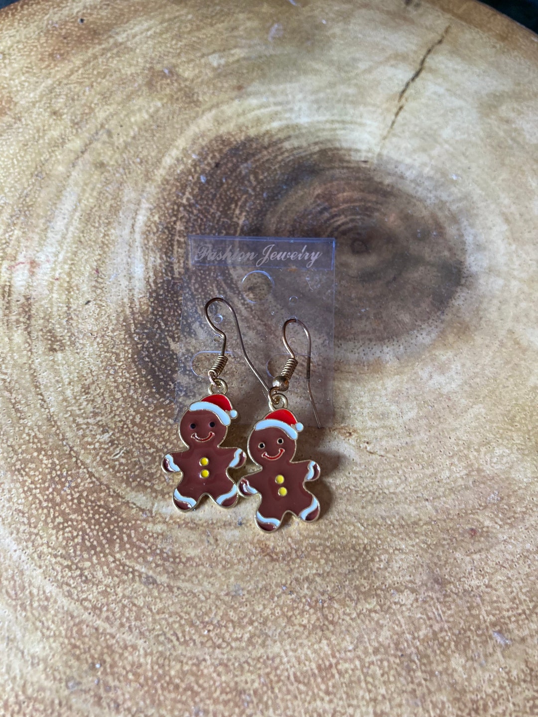 Gingerbread Man Earrings Christmas Earrings Festive Earrings Christmas ...
