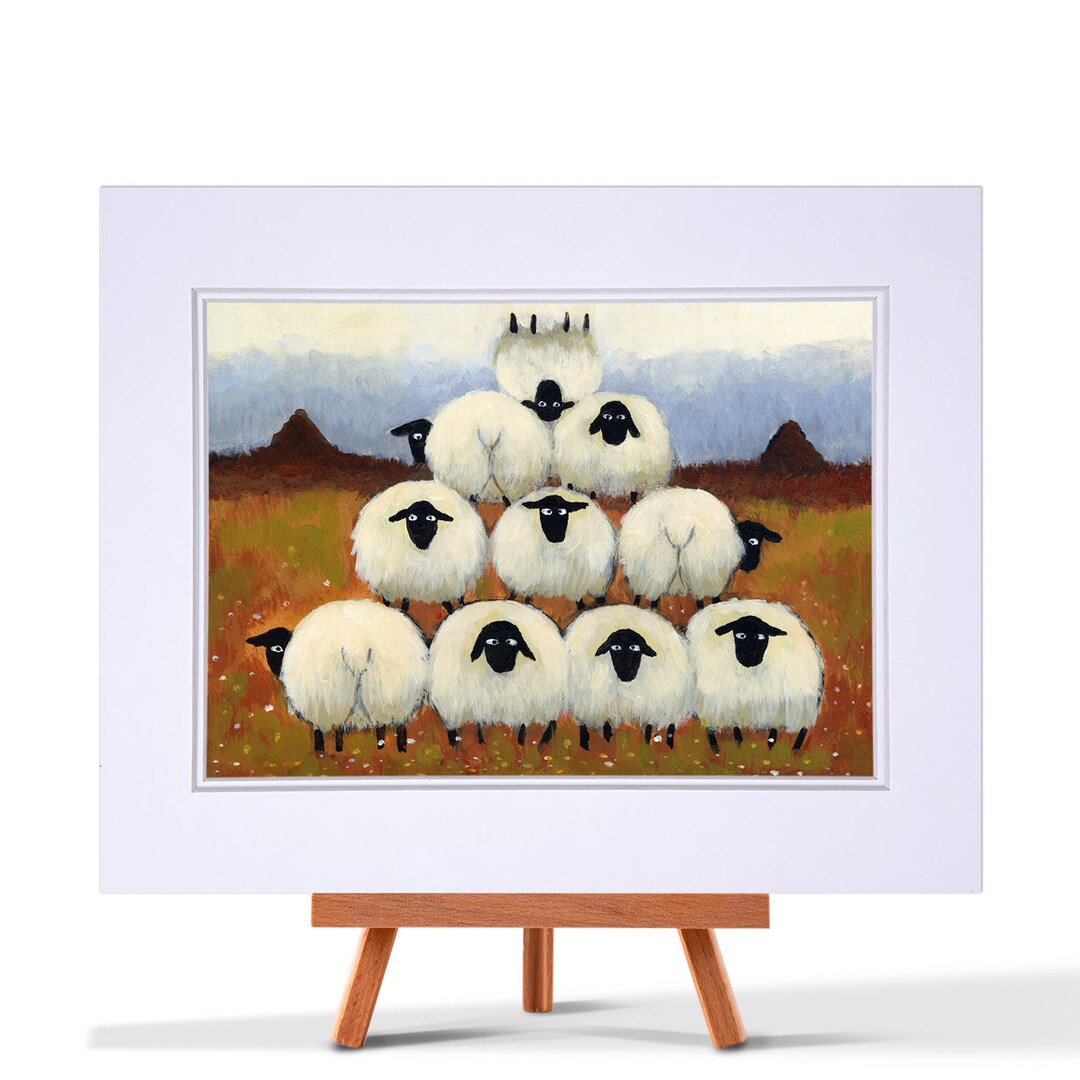 Eejits Print | Thomas Joseph - Double Mounted - Sheep Art - Various ...