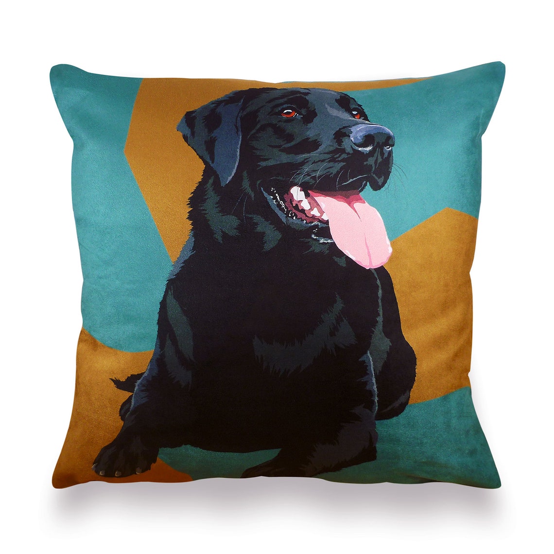 Black Labrador Cushion Cover | Leslie Gerry - Animal Artwork - 42cm X ...