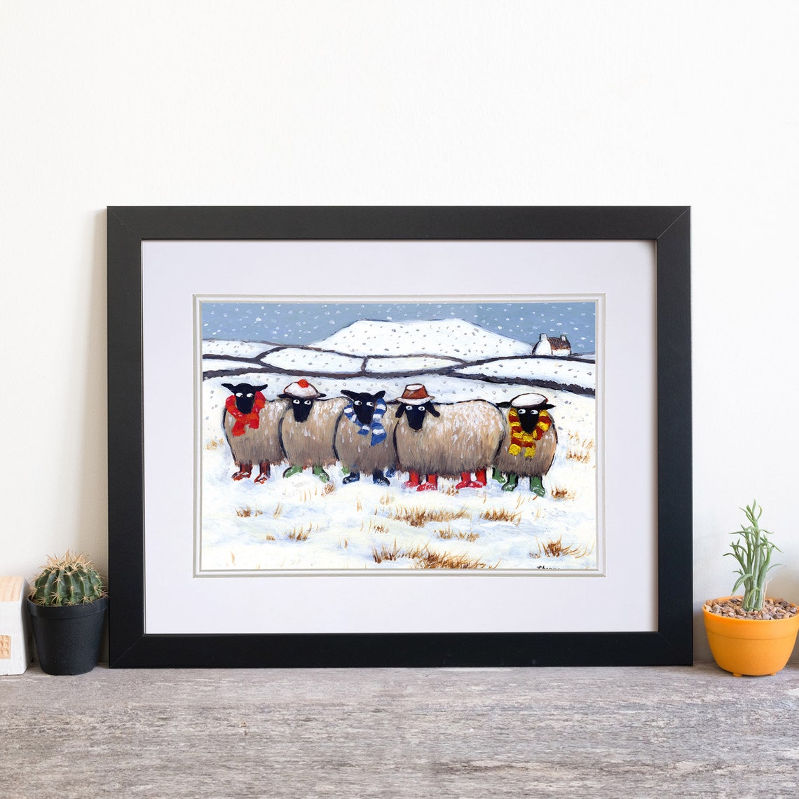 Winter Woollies Print | Thomas Joseph - Double Mounted - Sheep Art ...