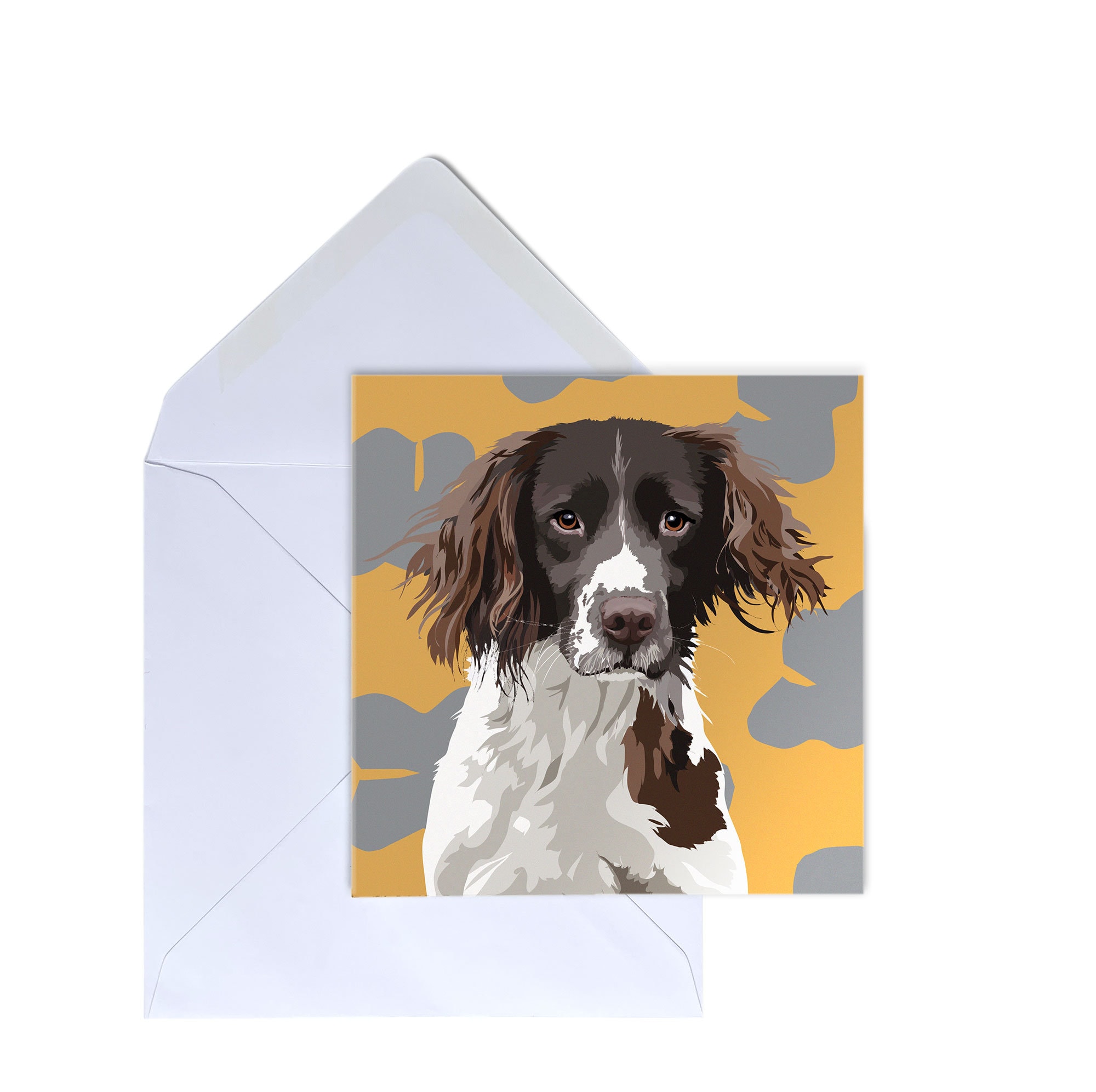Springer Spaniel Card | Leslie Gerry - Blank Greeting Card & Envelope ...
