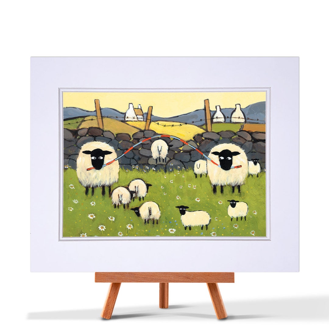 Lambs & Sheep Print Thomas Joseph Double Mounted Sheep Art Various ...