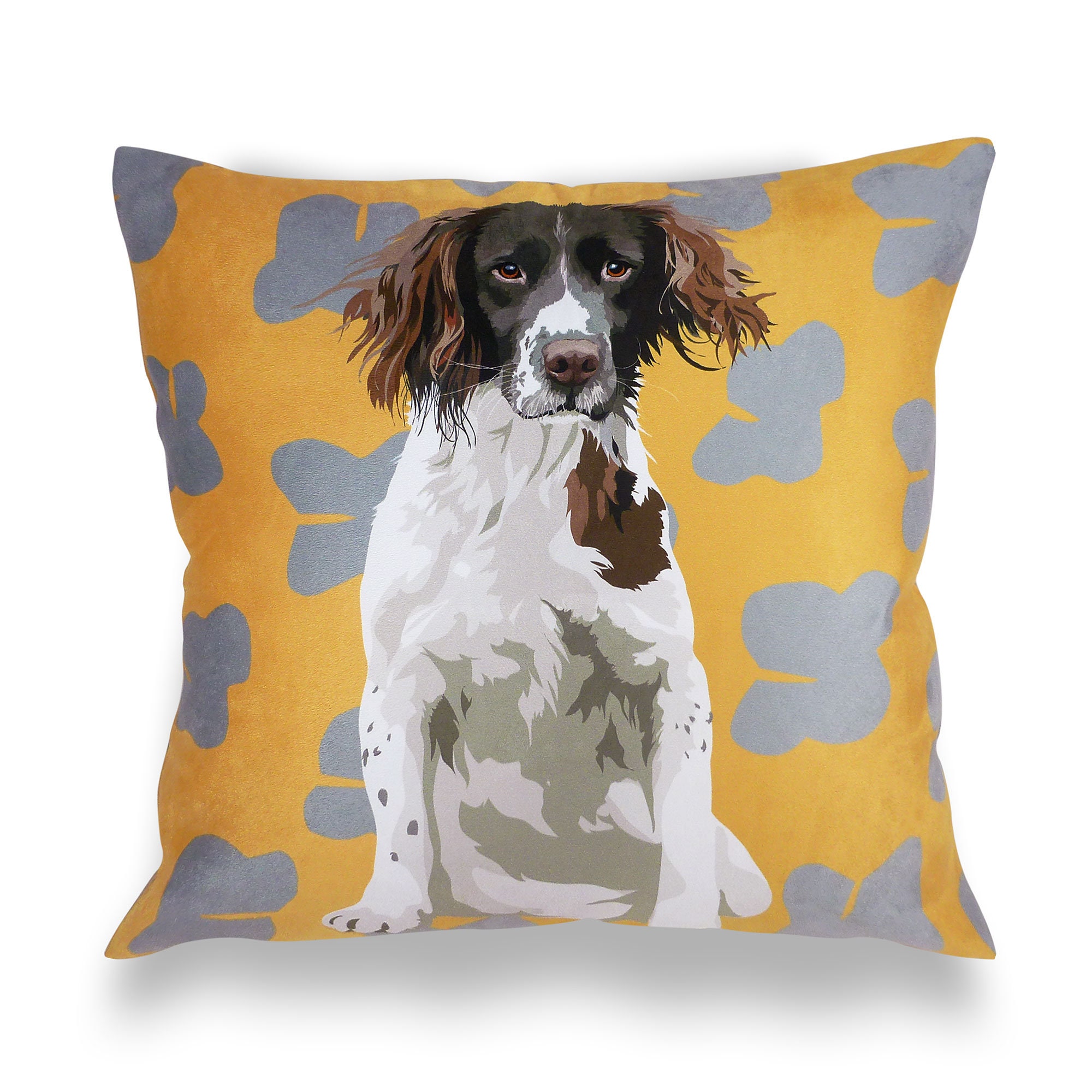 Springer Spaniel Cushion Cover Leslie Gerry Animal Artwork 42cm X 42cm ...